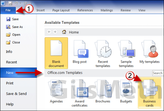 How To Print Business Cards In Word 2010 GilsMethod